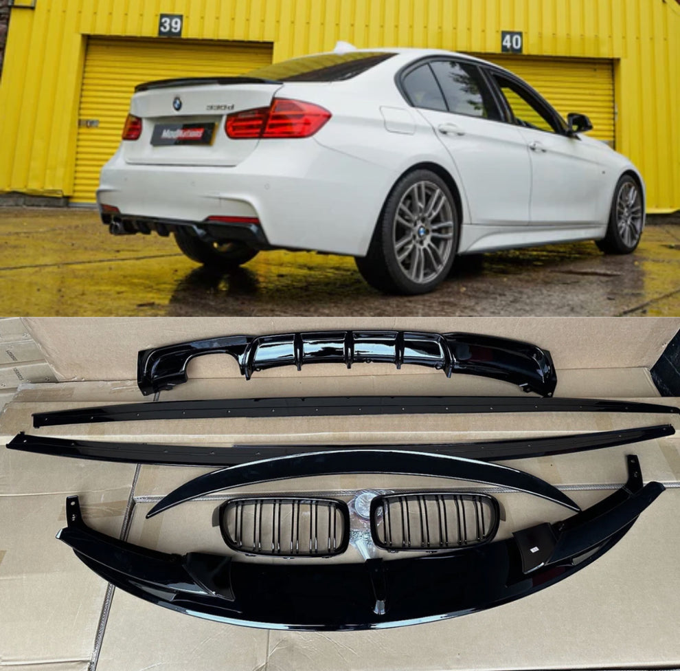 BMW F30 M PERFORMANCE FRONT LIP SPLITTER REAR DIFFUSER SPOILER BODYKIT ...